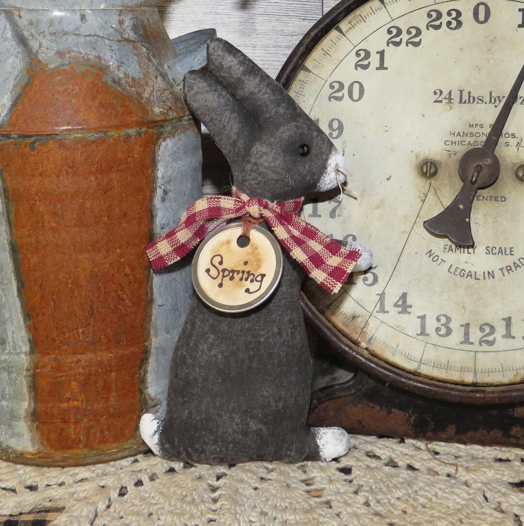 Small Primitive Bunny Rabbit, Shelf Sitter, Bowl Filler, Country ...
