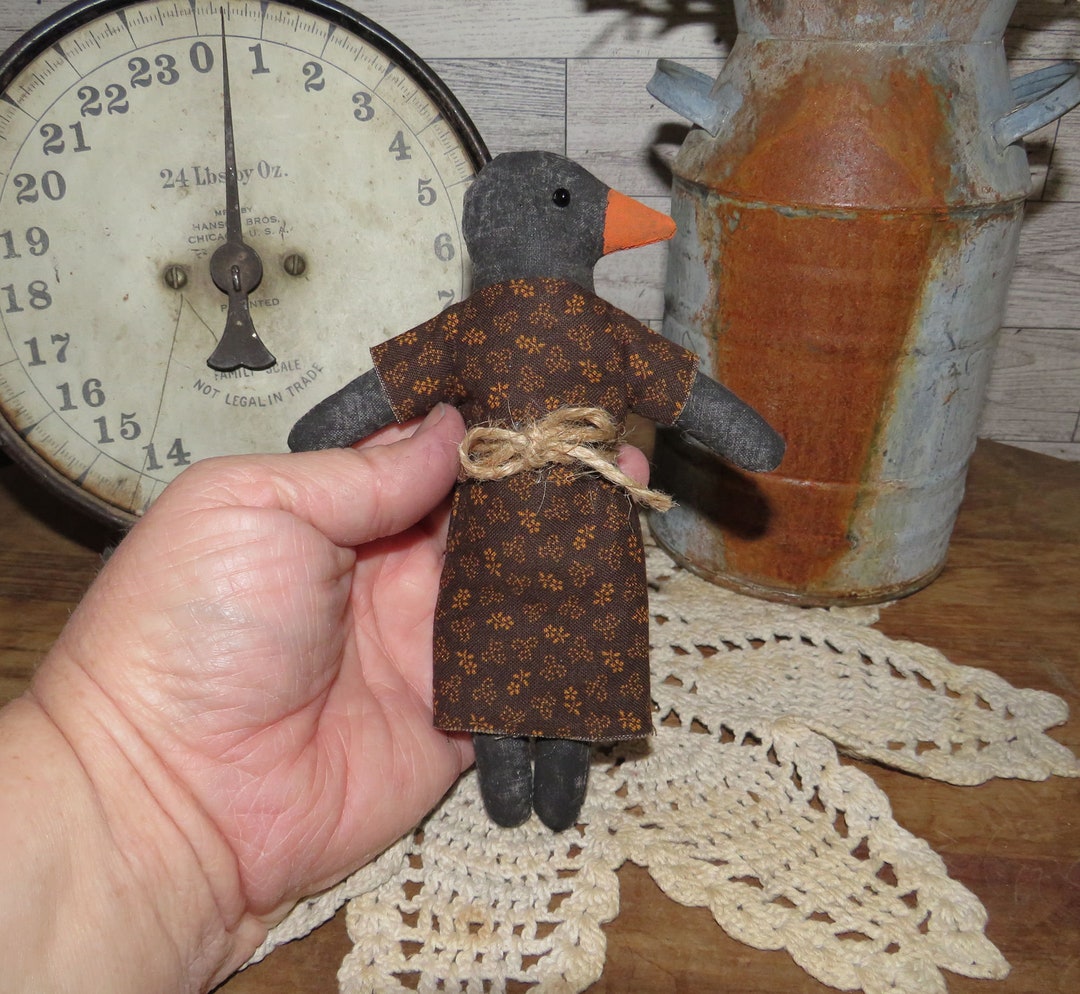 Mini Crow Doll, Country Primitive Farmhouse, Bowl Filler, Shelf Sitter ...