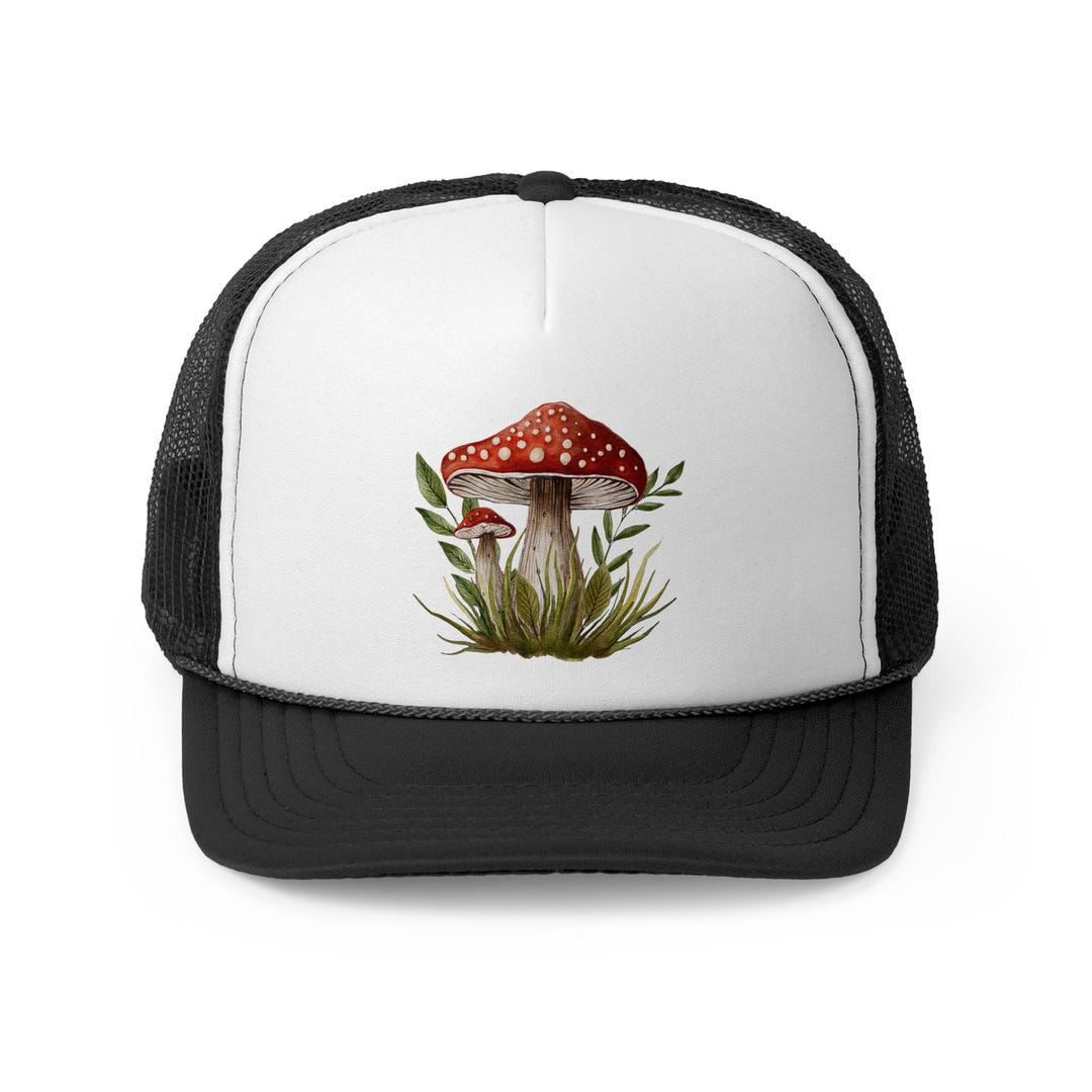 Mushroom Trucker Cap, Cute Fungi Hat, Mushroom Lover Gift, Simple ...