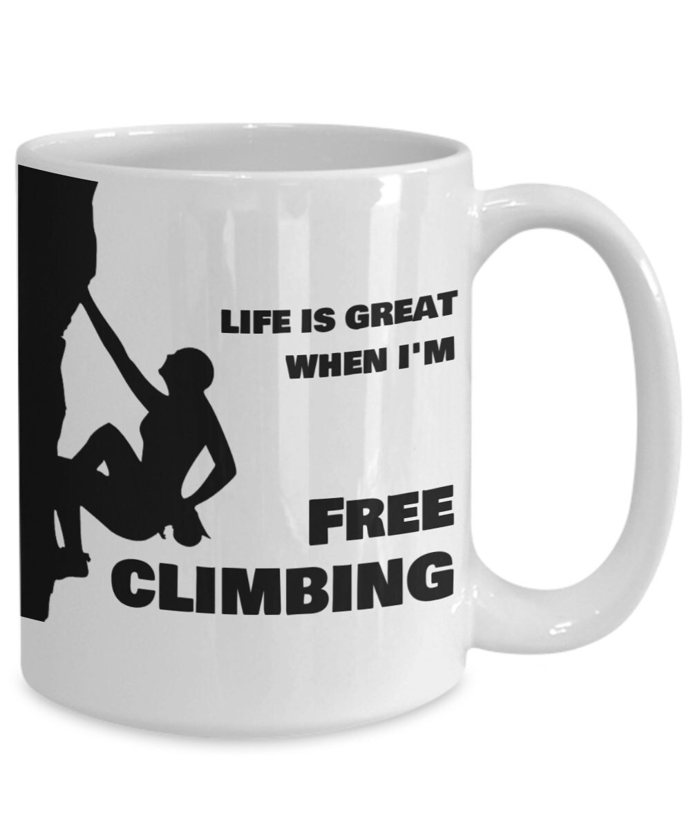 Free Climbing Coffee Mug, Mountain Climber, Bouldering Mug, Bouldering ...