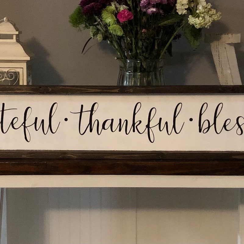 Grateful Thankful Blessed Sign - Etsy
