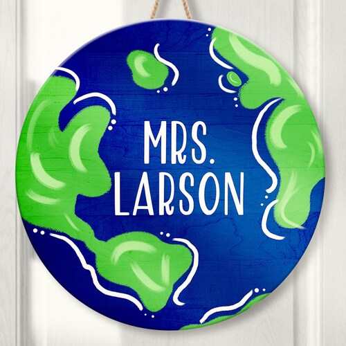 Teacher Door Hanger Globe - Etsy
