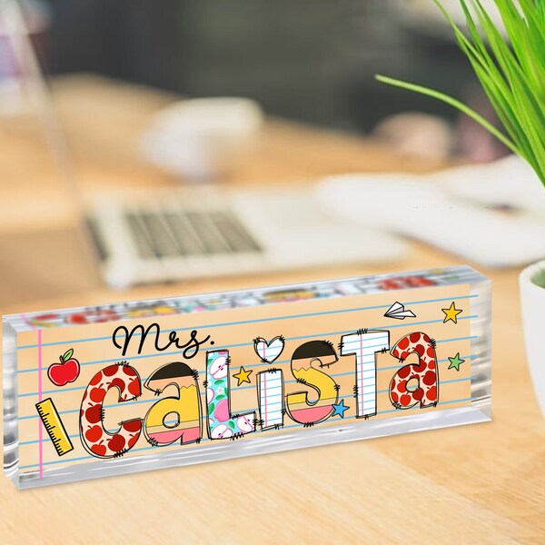 Teacher Name Plate - Etsy