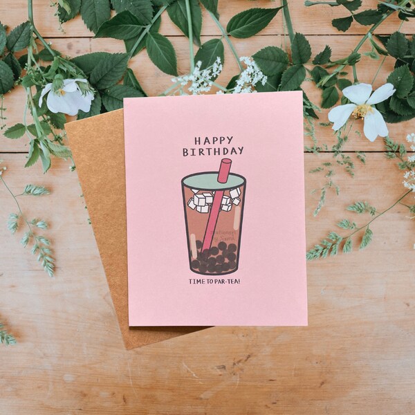 Bubble Tea Card - Etsy Australia