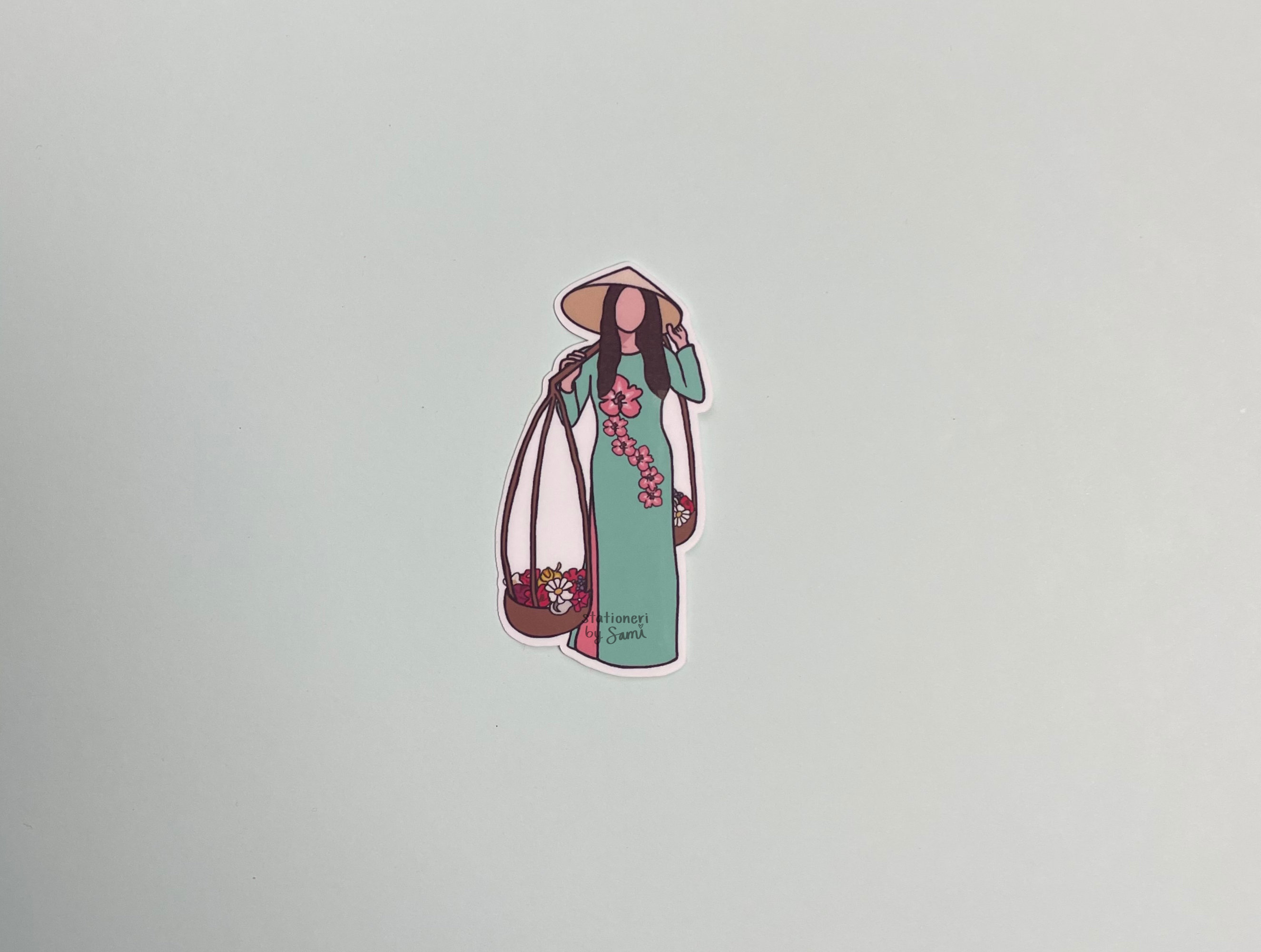 Glossy Sticker Ao Dai Sticker Die-Cut Sticker Vietnamese Vietnam ...