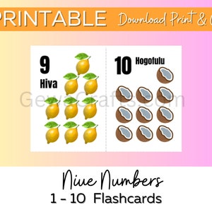 Learn Niue Numbers 1 to 10 Flashcards |learning Resource|educational ...