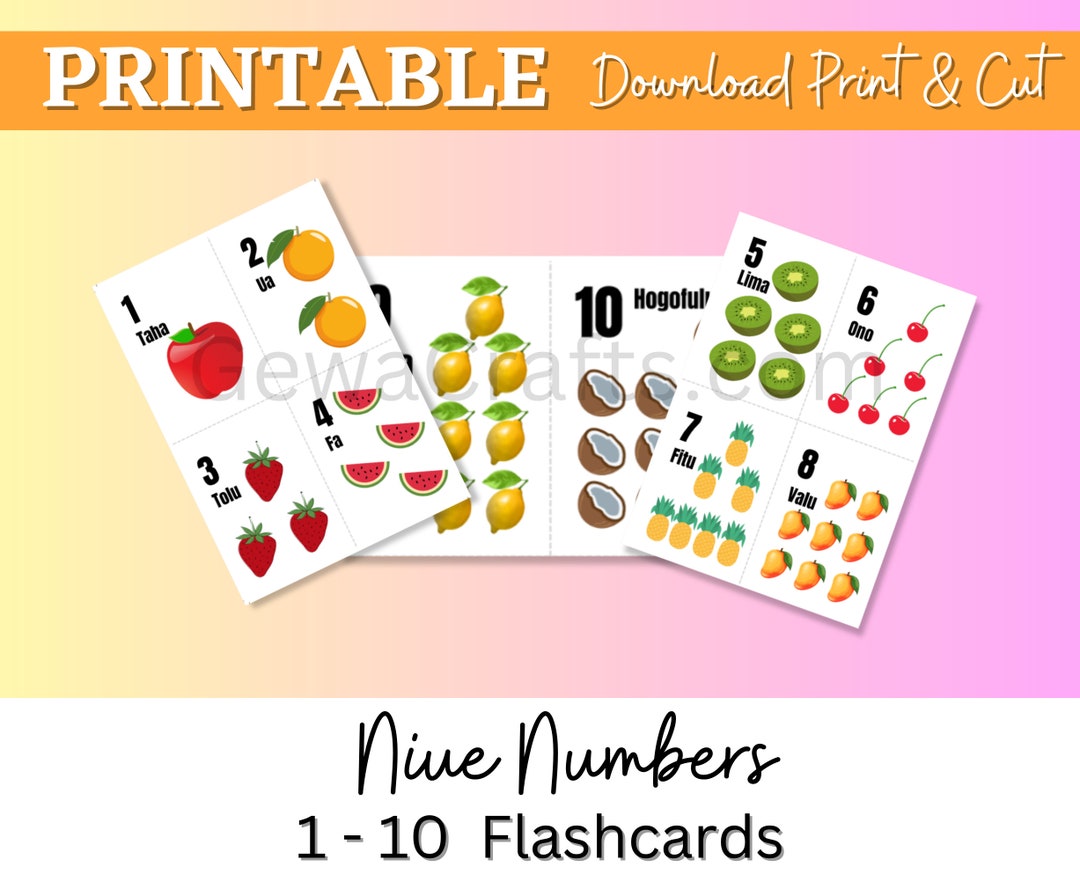 Learn Niue Numbers 1 to 10 Flashcards |learning Resource|educational ...