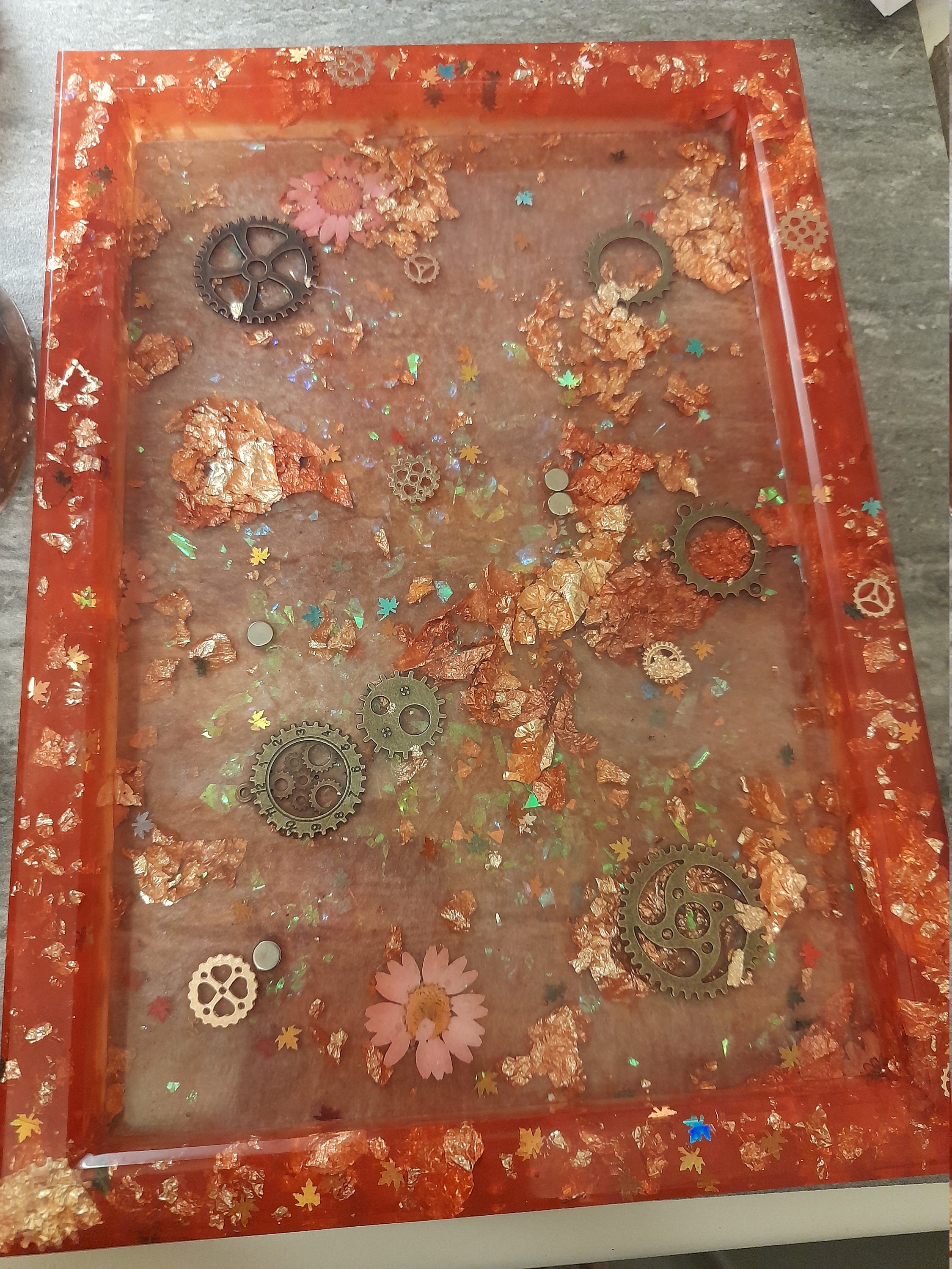 Epoxy Resin Smoking Gift Se, Glitter Gears (rolling Tray + Ashtray Free ...