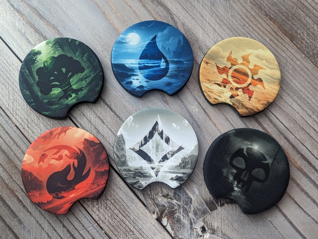 Magic the Gathering Gifts Inspired Car Coasters. MTG Tokens Magic Mana ...