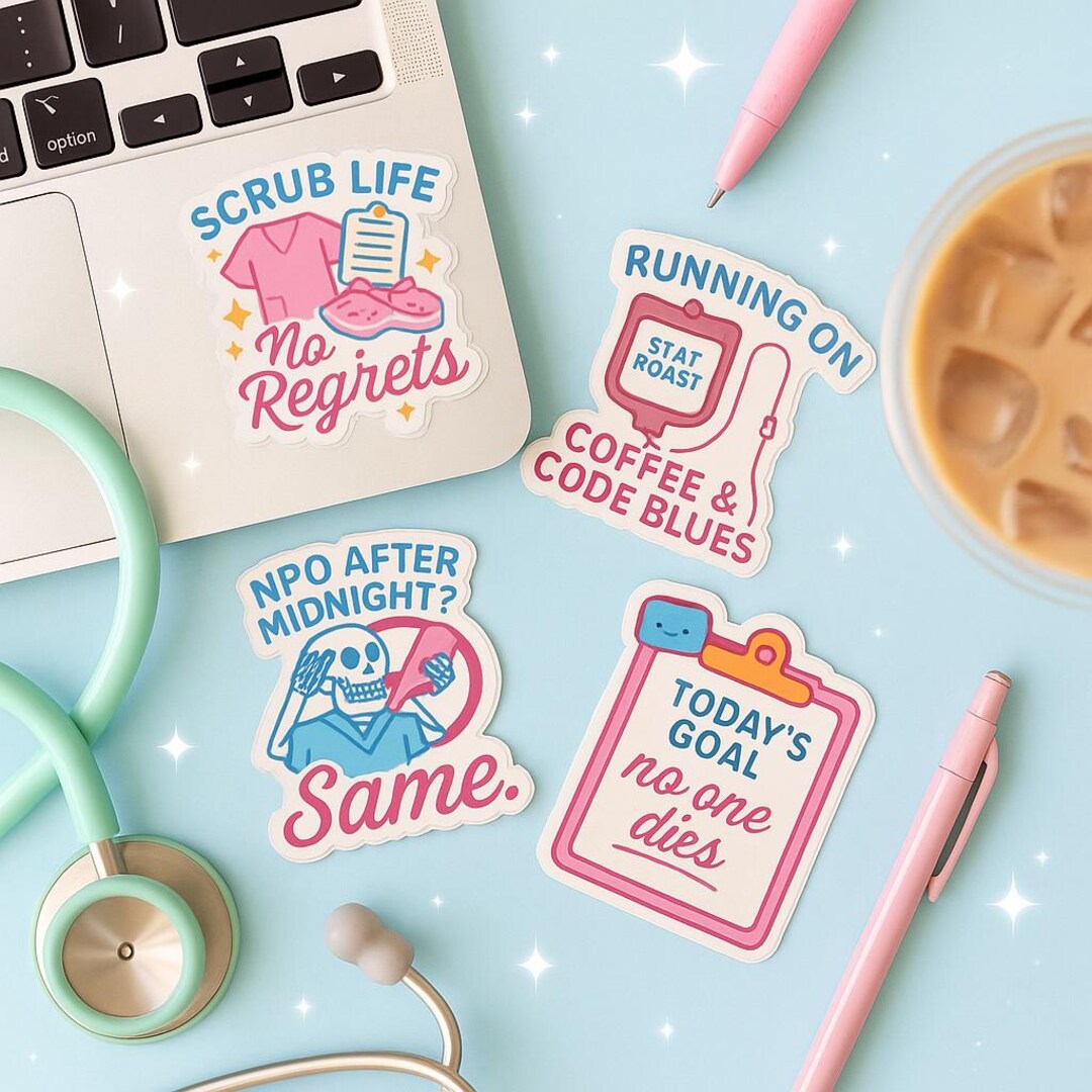 Waterproof Nurse Stickers. Funny Nurse Stickers. Scrub Life. Todays ...