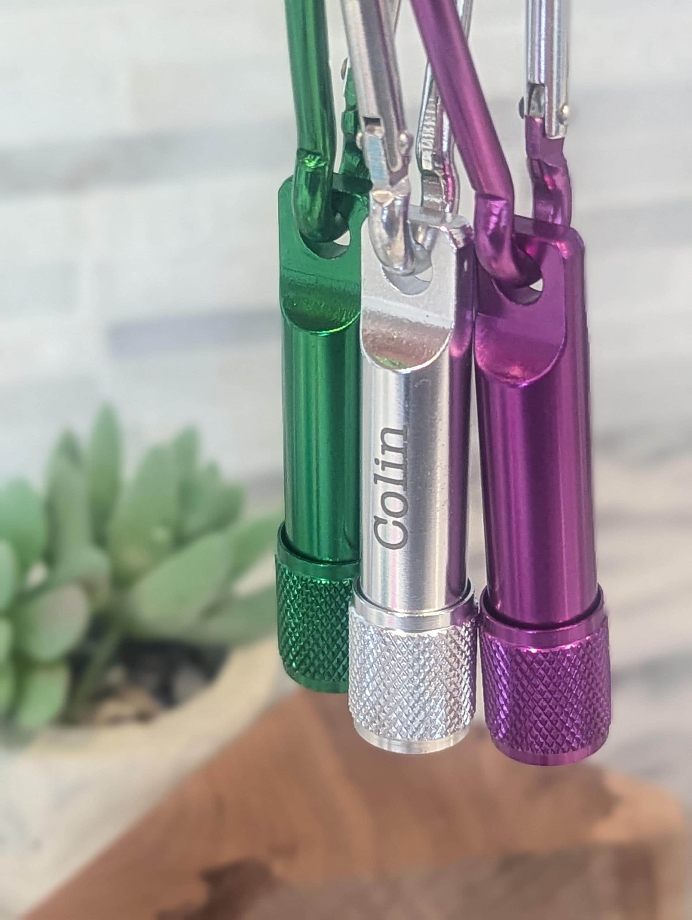 Custom Engraved Mini Flashlight | Carabiner Clip or Keychain | Badge ...