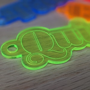 Personalized Neon Name Tags | Sports Bag Tag | School Bag Custom Name ...