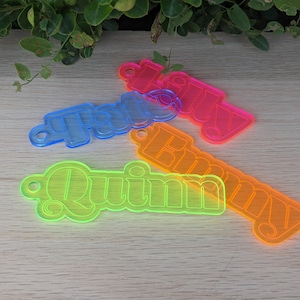 Personalized Neon Name Tags | Sports Bag Tag | School Bag Custom Name ...