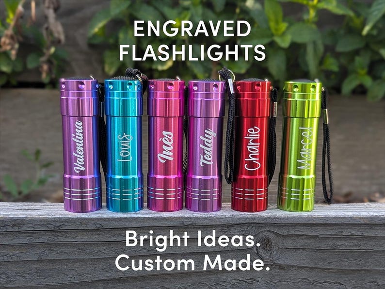 Custom Engraved Mini Flashlight | Carabiner Clip or Keychain | Badge ...