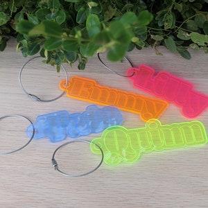 Personalized Neon Name Tags | Sports Bag Tag | School Bag Custom Name ...