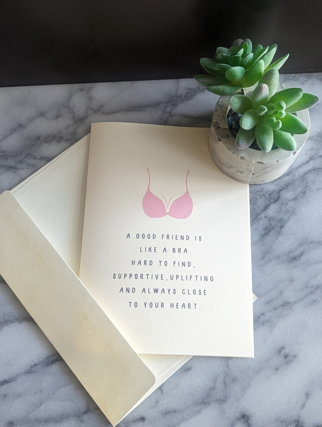 Thinking of You Best Friend Gift Funny Bra Greeting Card for - Etsy