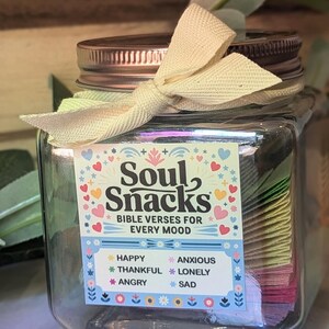Color Coded Bible Verse Jar. Soul Snacks. Christian Gift for Her. Bible ...