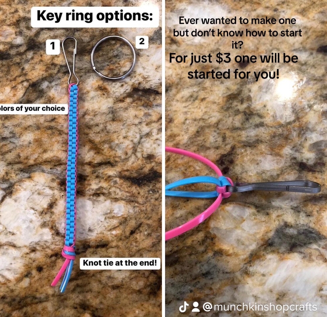 Basic Box Stitch Starter Boondoggle Keychain - Etsy