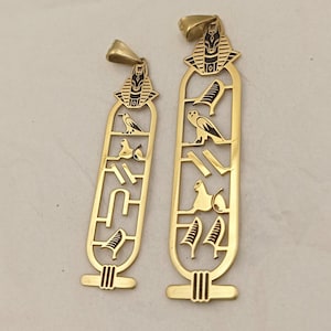 Anubis Cartouche Egypt Necklace Hieroglyph Jewelry Ancient Egyptian God ...