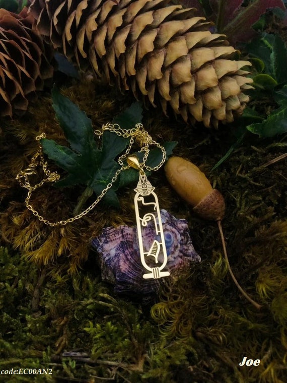Anubis Cartouche Necklace Egypt Hieroglyph Ancient Style | Etsy