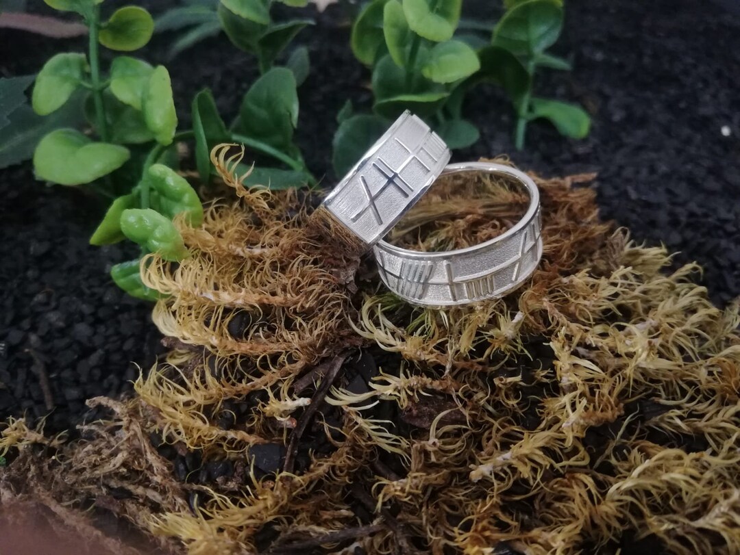 Ogham Engagement Ring With Ogham Alphabet Name Historical - Etsy