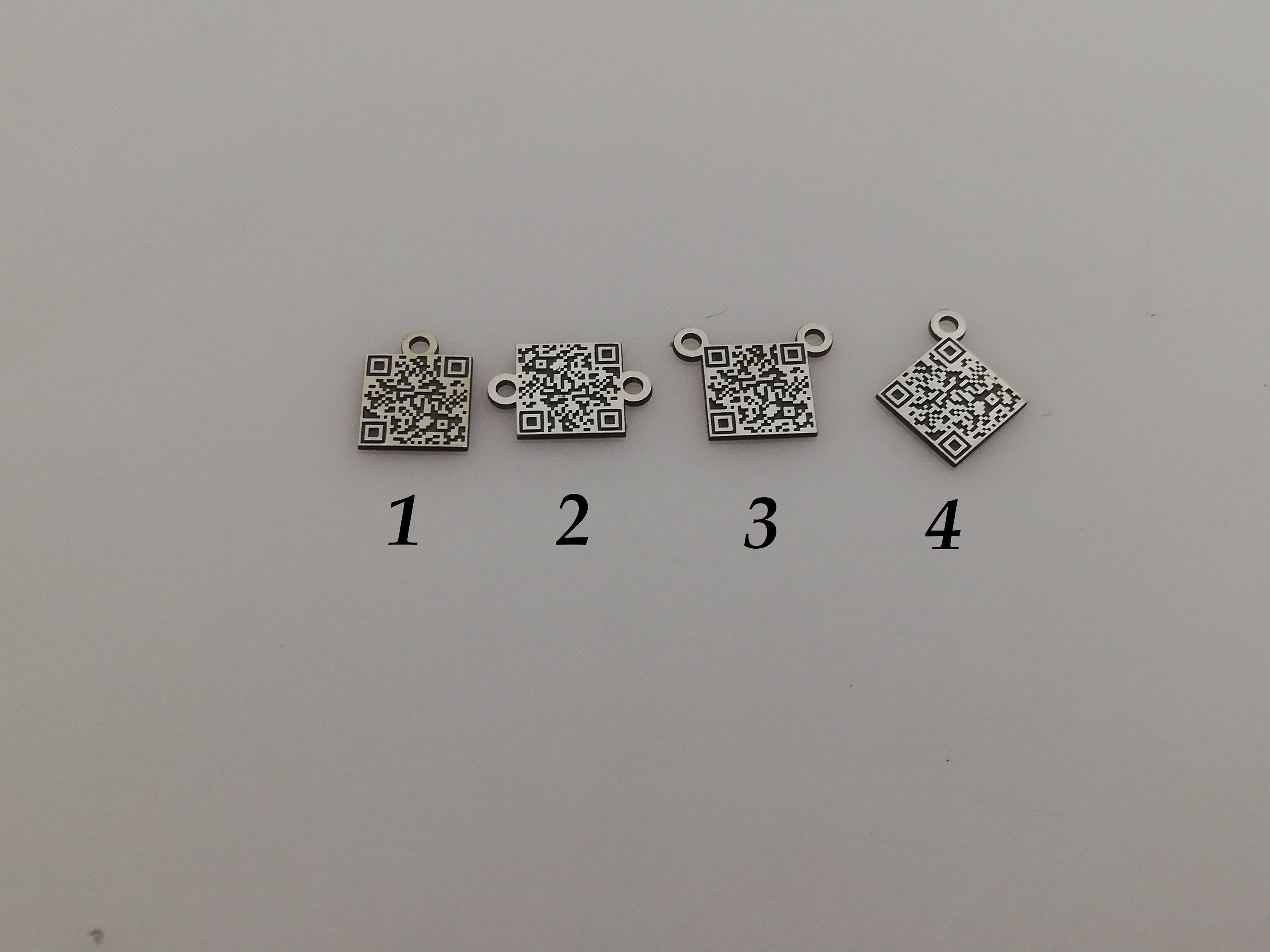 QR Code Logo Charm Link Tag for Your Brand Two Side Engrave | Etsy