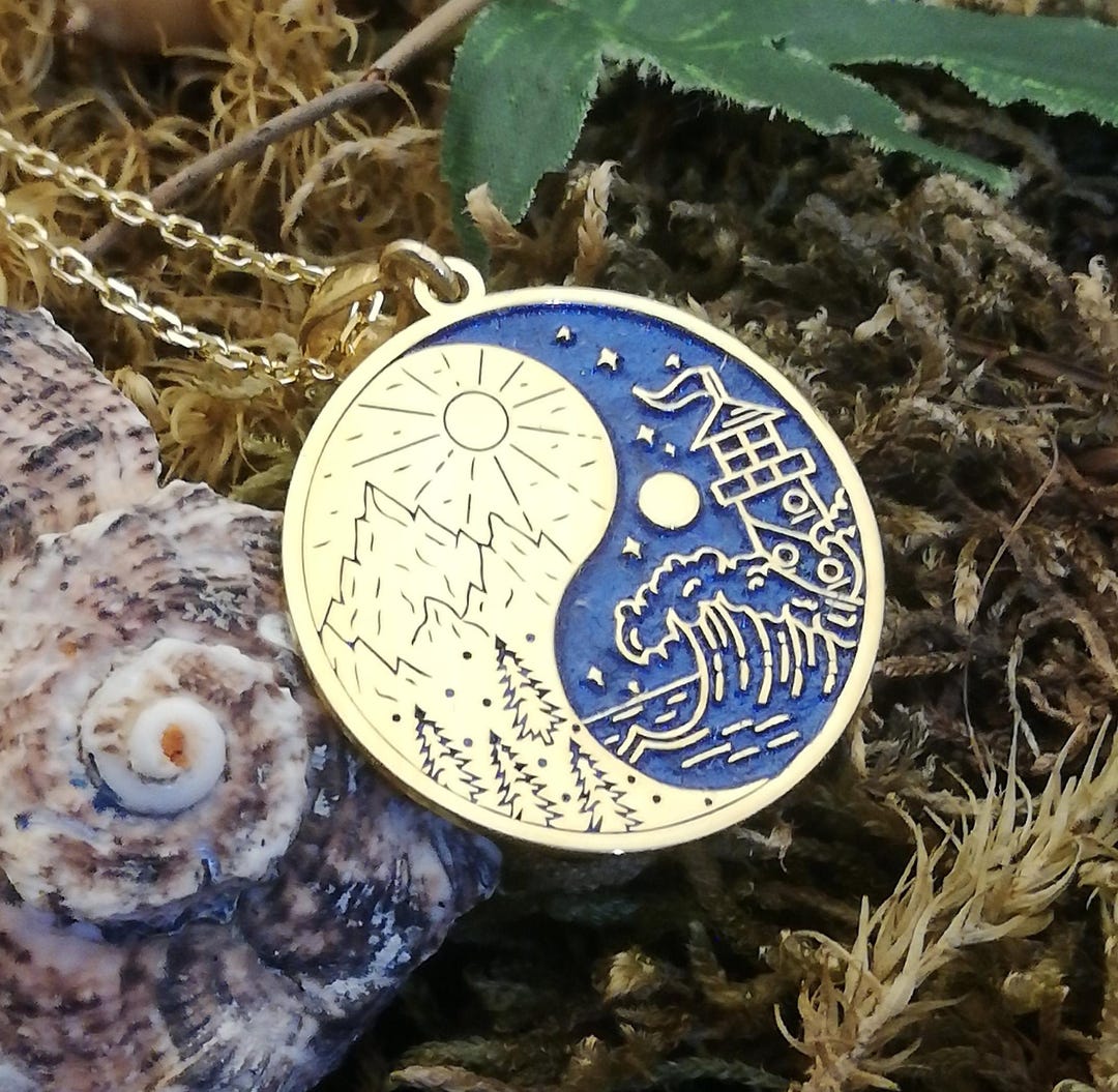 Custom Made Silver Yin Yang Necklace With Name, Personalized Lighthouse ...