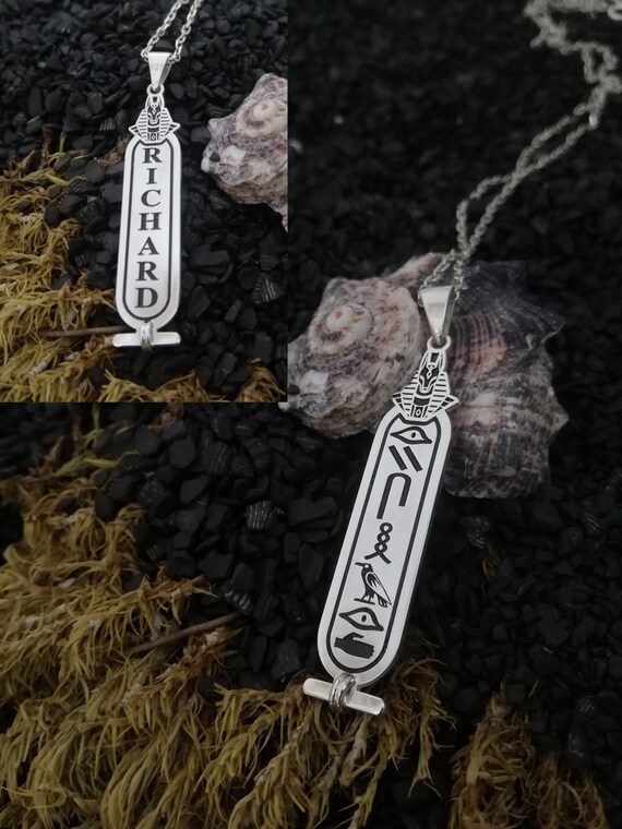 Cartouche Anubis Egypt Hieroglyph Necklace Ancient Jewelry - Etsy