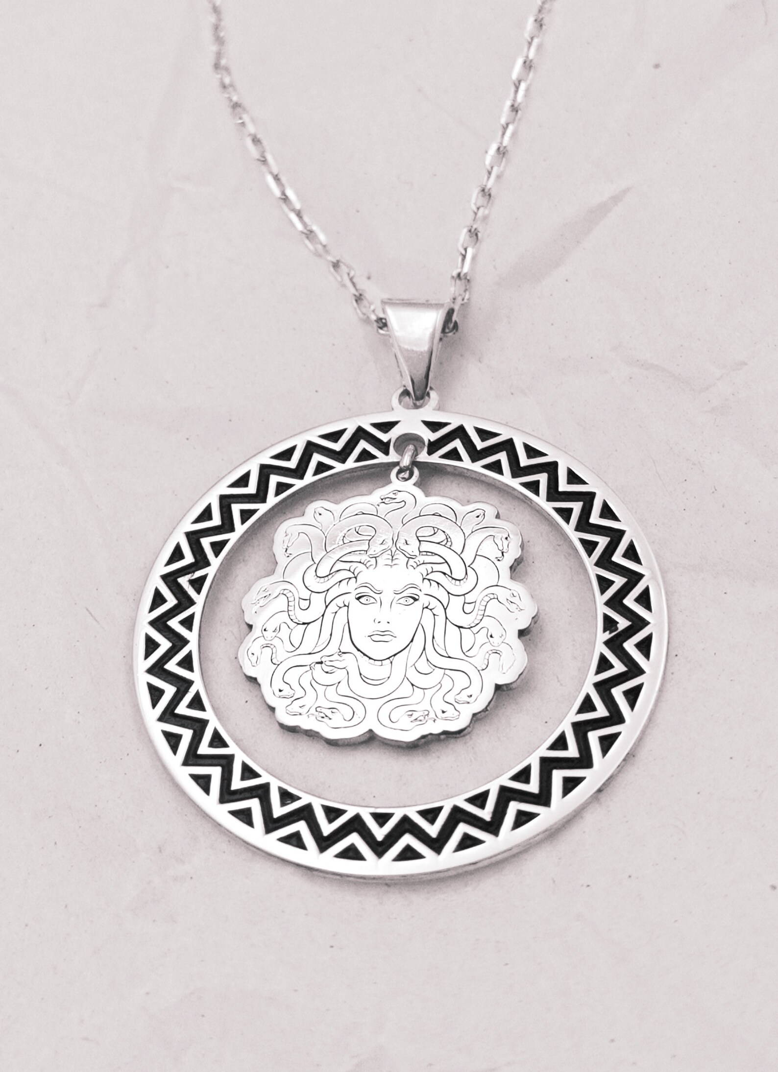 Medusa Silver Necklace | Greek Mythology Jewelry | Medusa Necklace ...