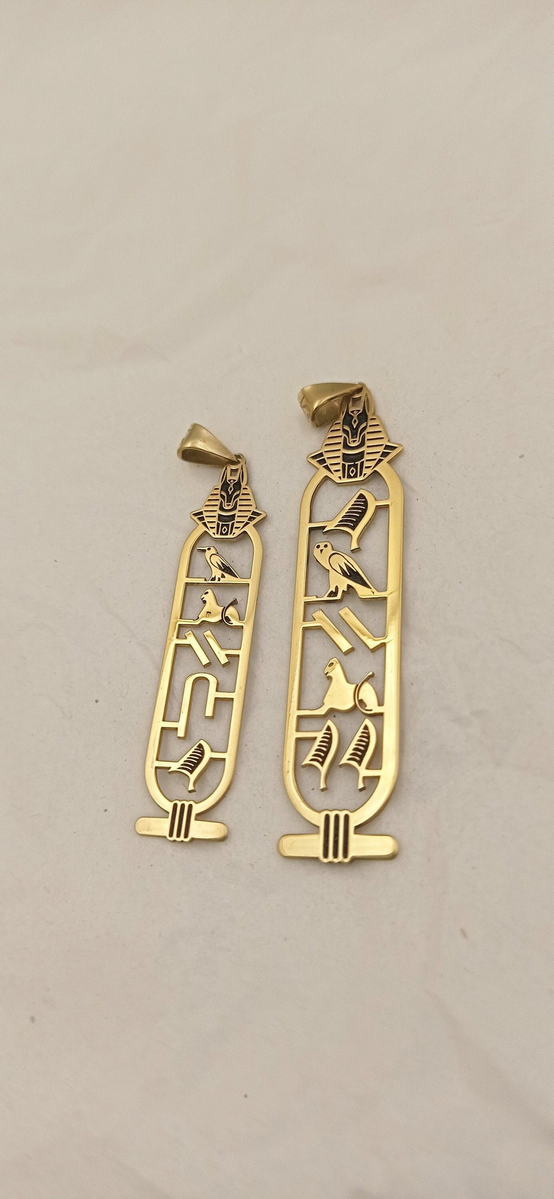 Anubis Cartouche Egypt Necklace Hieroglyph Jewelry Ancient Egyptian God ...
