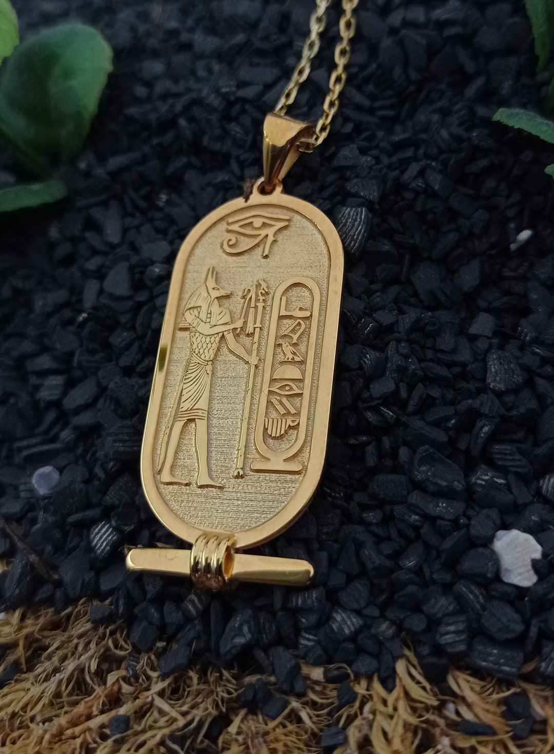 Anubis Cartouche Hieroglyph Name Necklace | Custom Made Anubis Pendant ...