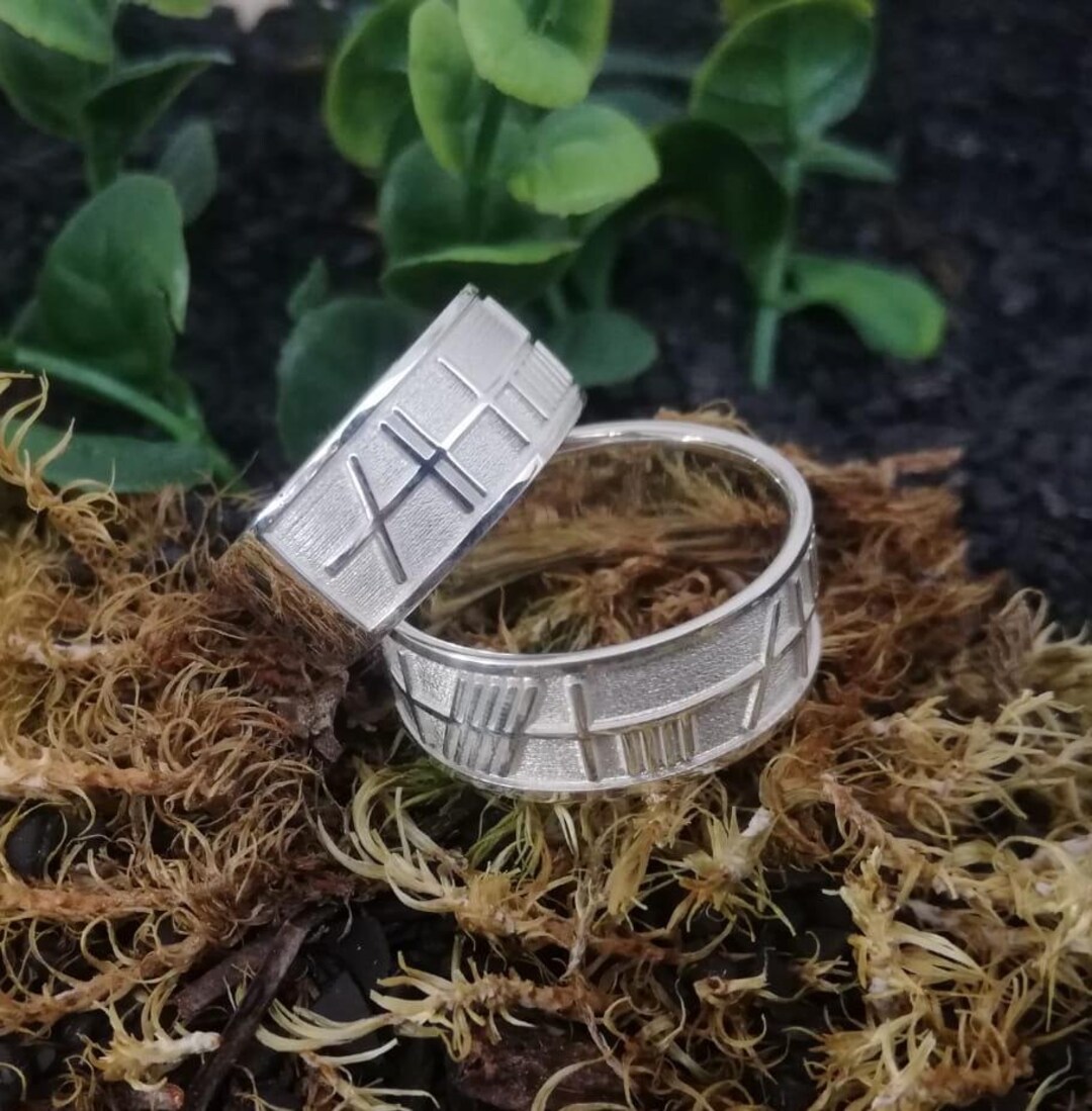 Ogham Engagement Ring With Ogham Translated Name, Historical Unique ...