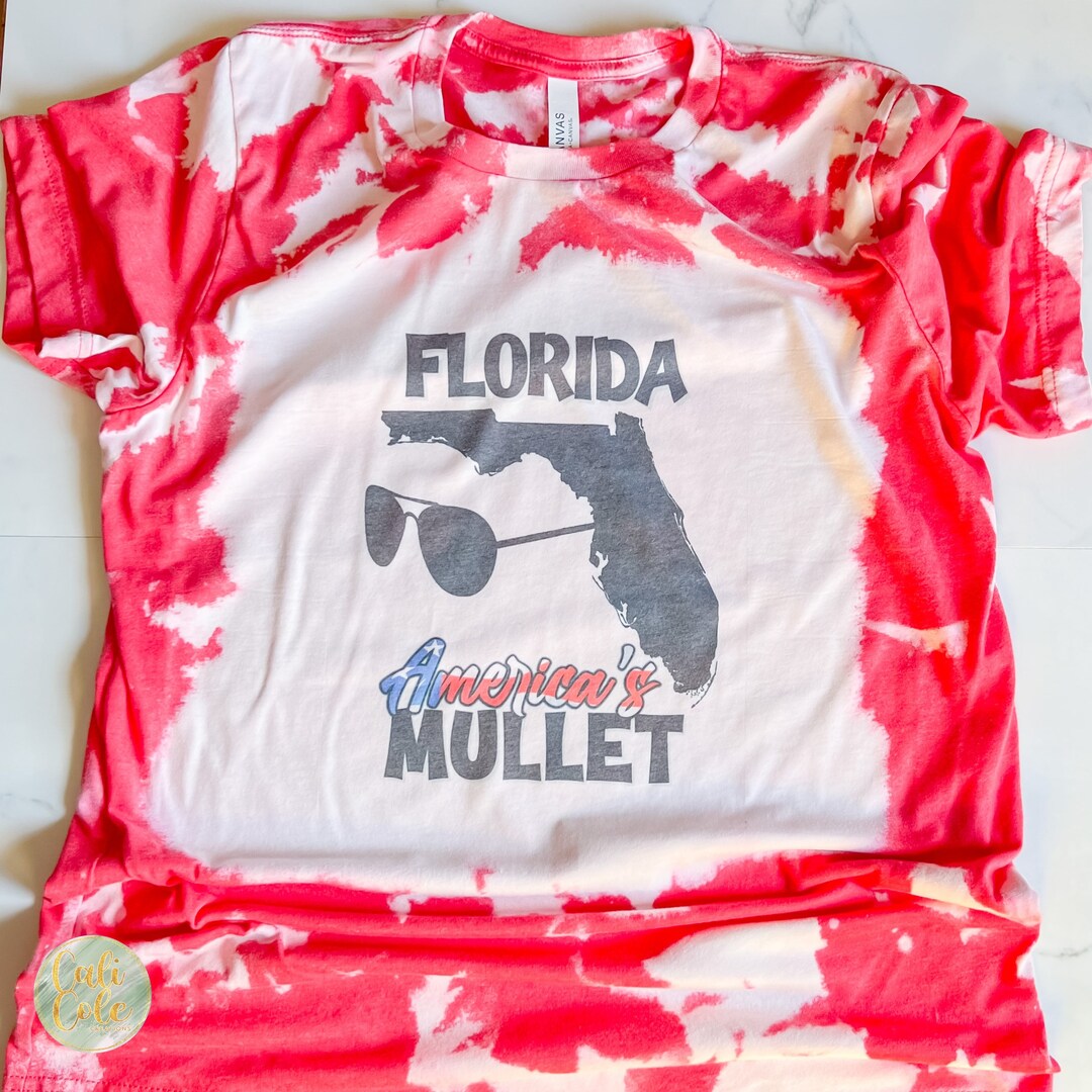 Bleached Florida Americas Mullet Red Soft Feel T-shirt - Etsy