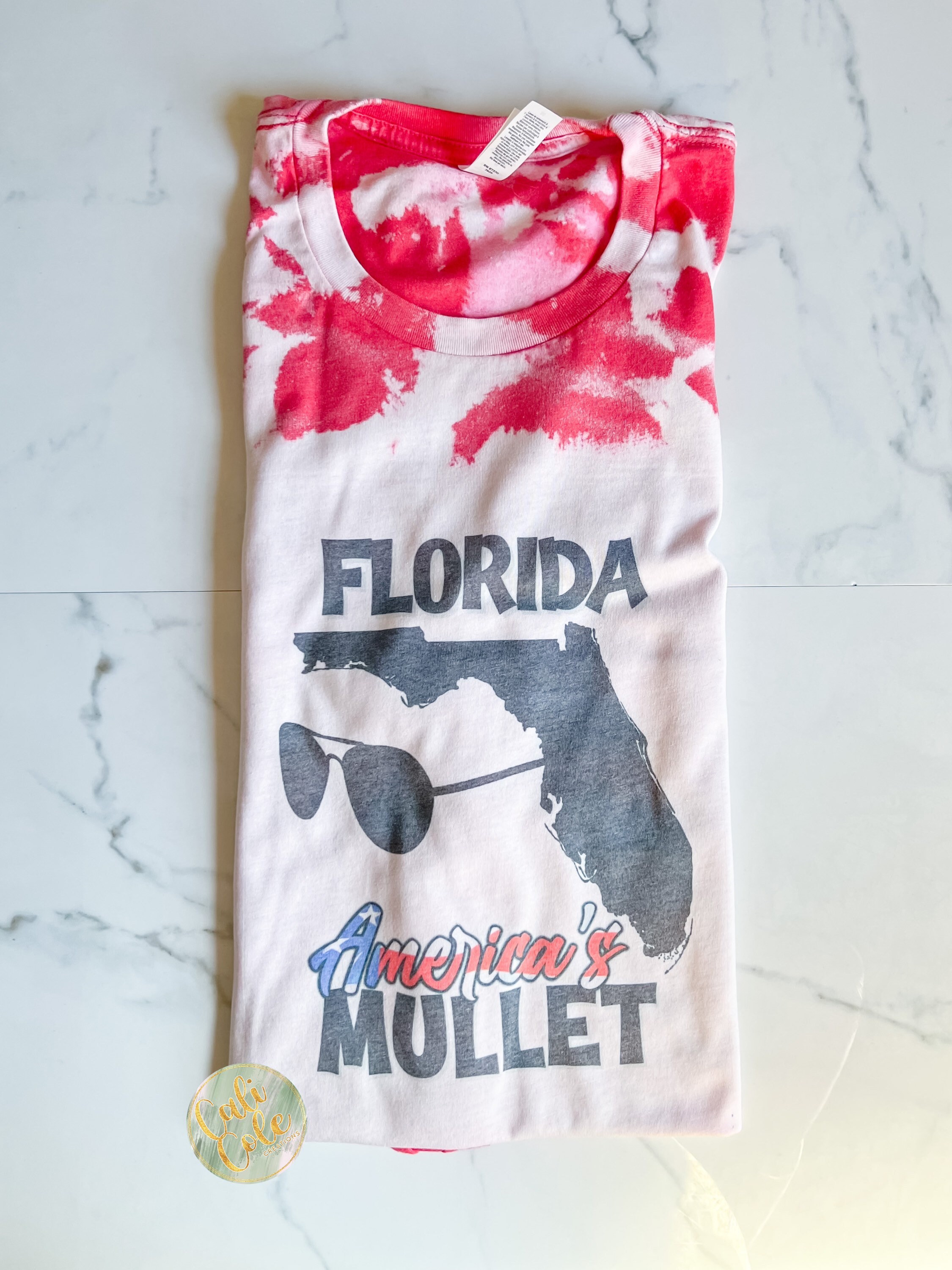 Bleached Florida Americas Mullet Red Soft Feel T-shirt - Etsy