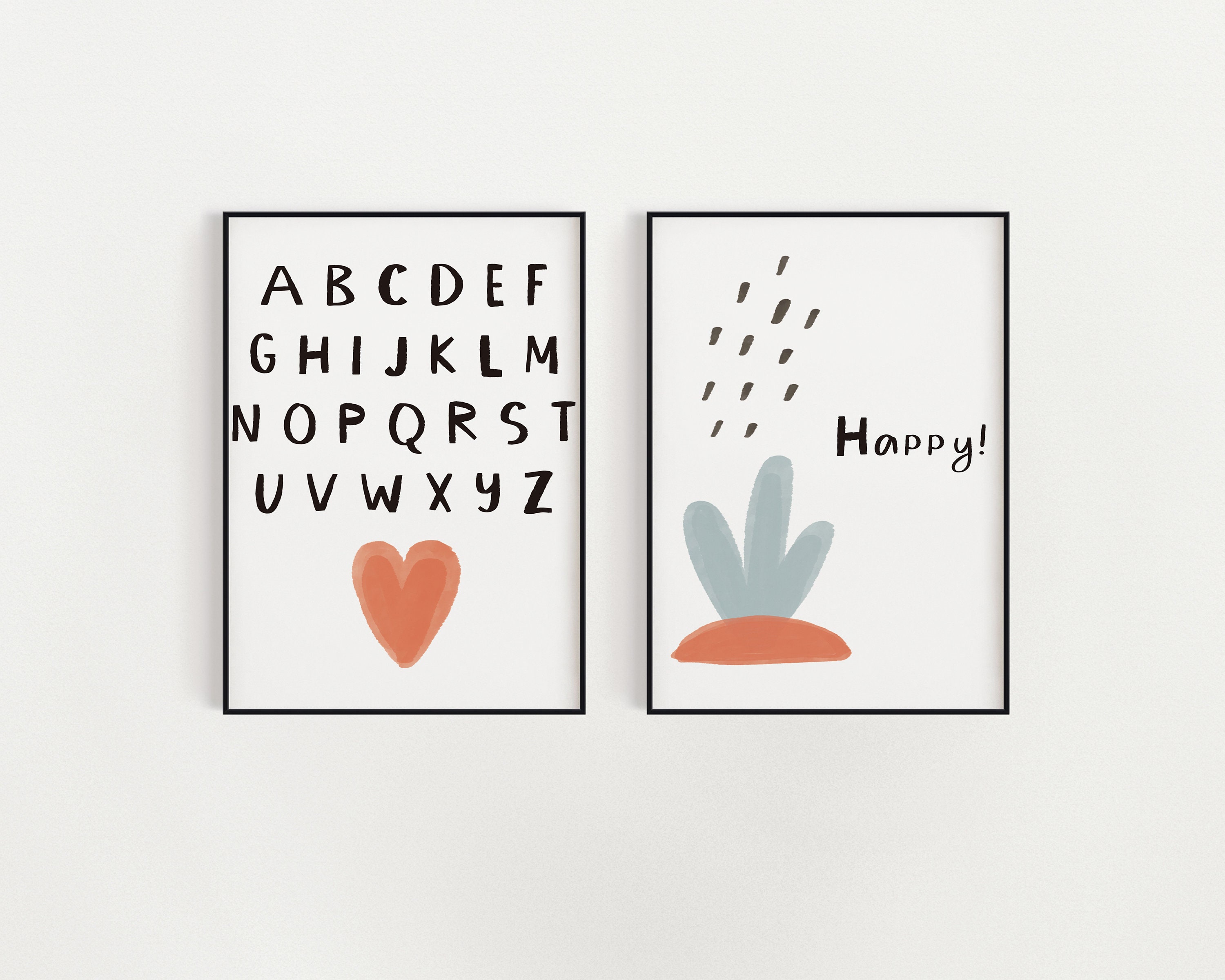 Arte imprimible de la pared del alfabeto, decoración del vivero ...