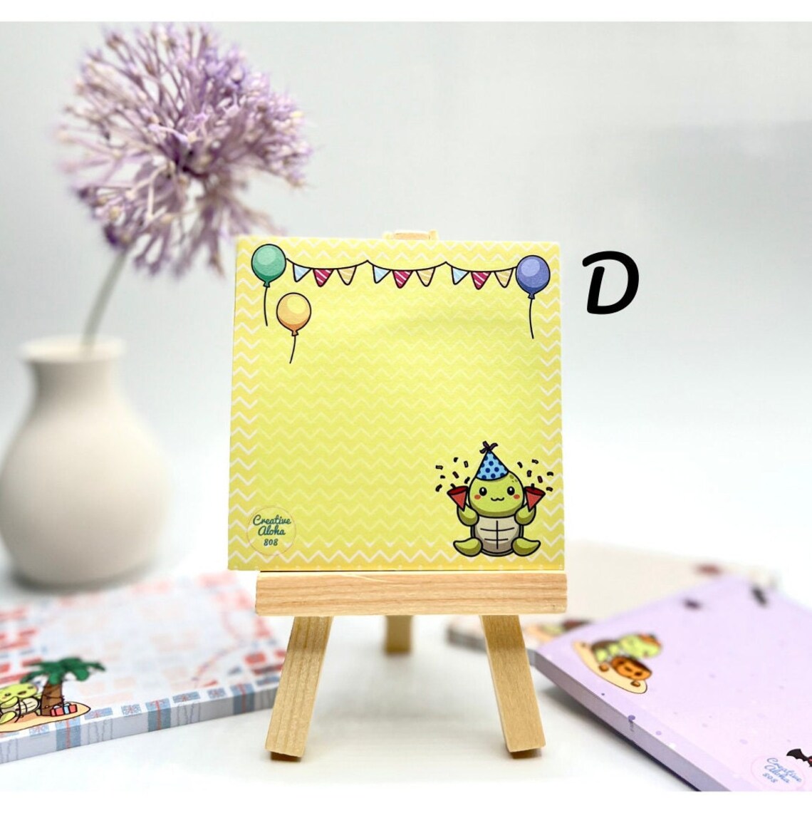 Holiday Sticky Notes Kawaii Sticky Notes Turtle Notepad - Etsy