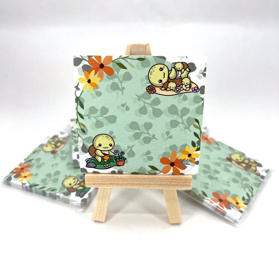 Spring Turtle Sticky Note Kawaii Turtles Memo Pad Cute - Etsy