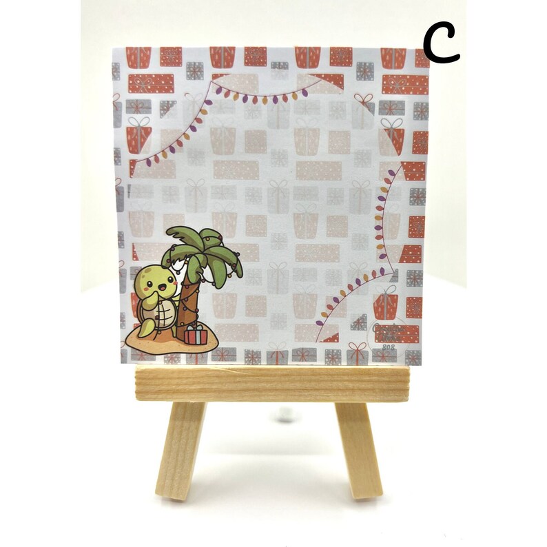 Holiday Sticky Notes Kawaii Sticky Notes Turtle Notepad - Etsy