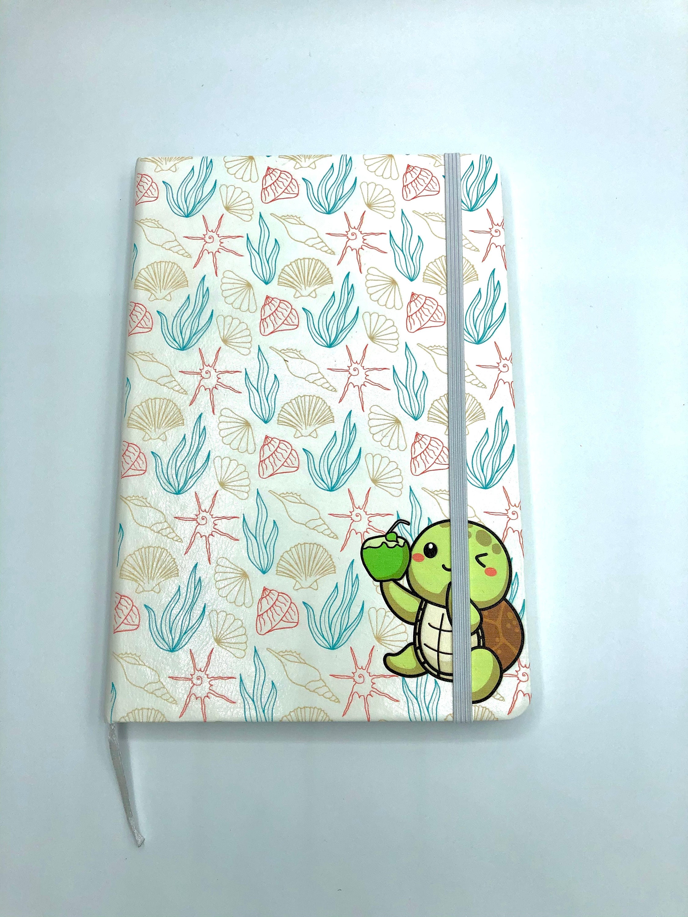 Sea Turtle & Coral Notebook Kawaii Turtle A5 Hardcover | Etsy