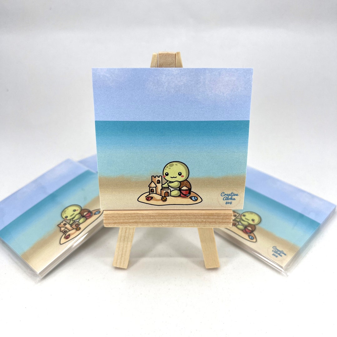 Beach Turtle Sticky Note, Kawaii Turtles, Memo Pad, Cute Notes, Gift ...