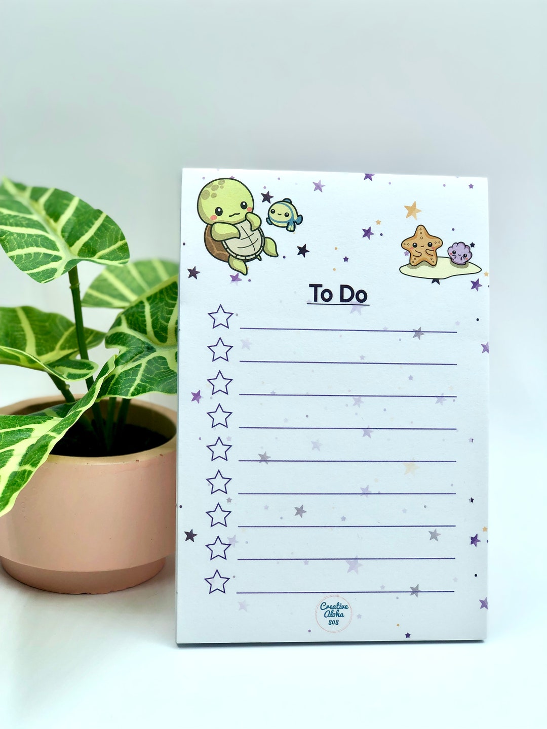 Kawaii Notepad, Cute to Do List, Turtle Notepad, 4x6 Note - Etsy