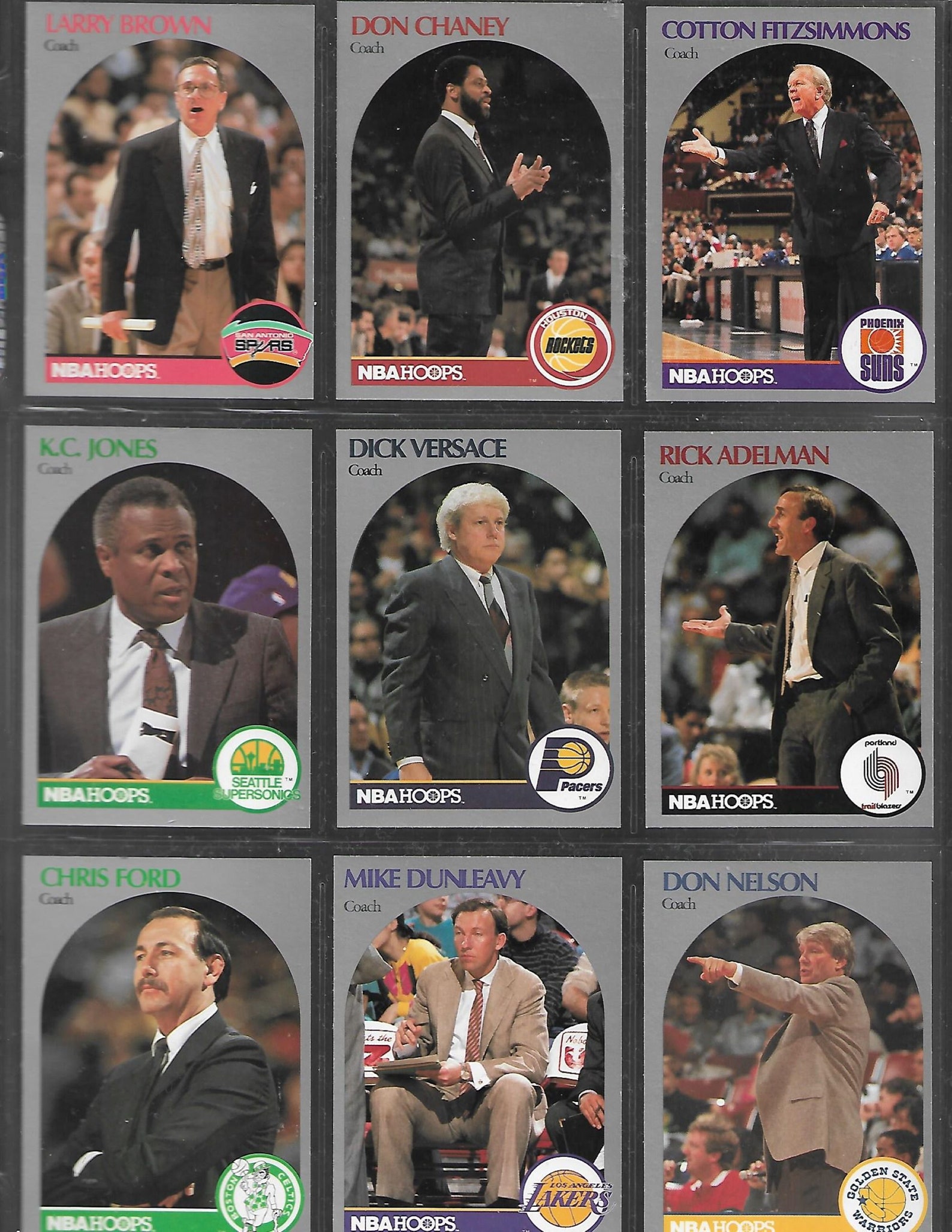 1990 Coaches 1990 91 Nba Hoops Basketball Cards 9 Basketball Etsy
