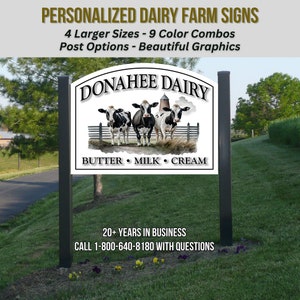 Large Personalized Cow Dairy Farm Signs Choose Your Watercolor Look ...