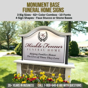 Funeral Home Entrance Sign: Monument Base, Stucco or Stone - Etsy