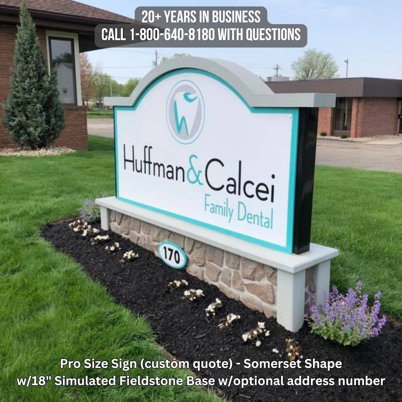 Monument Pedestal Sign: Custom Entrance Signage, Business or Community ...