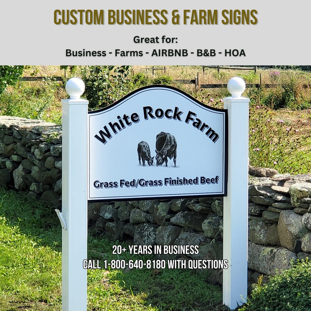 Custom Business Signs, Outdoor Signs for Business, Logo Sign, HOA, Farms Signs Outdoor, Airbnb ...