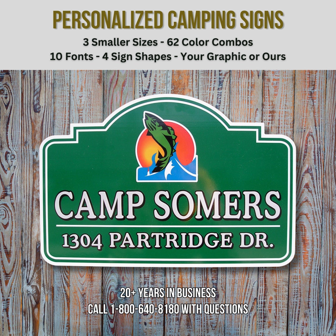 NON-RUSTING UV Camp Signs, Personalized Outdoor Custom Weatherproof ...