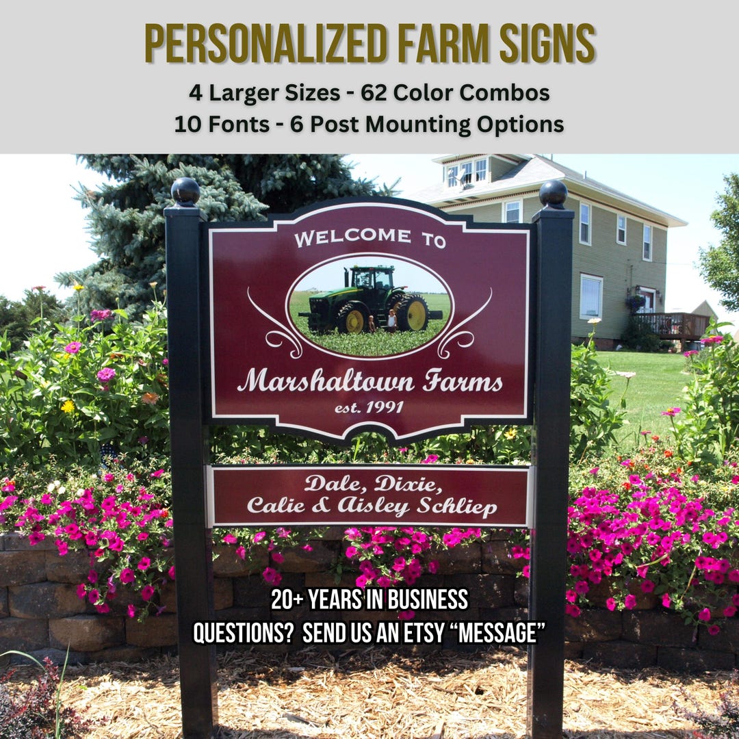 Farm Business Sign, Weatherproof PVC Vinyl (custom Sizes & Colors) - Etsy
