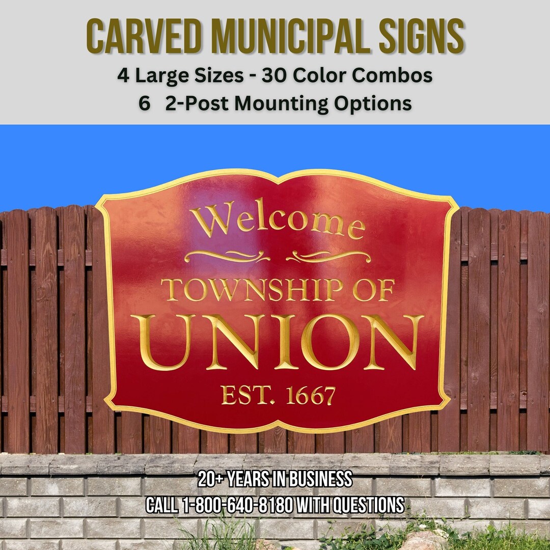 Custom Carved Township Sign: Community Entrance, Uv-stabilized PVC - Etsy