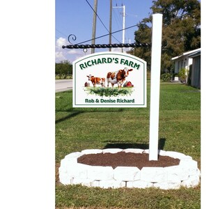 Large Personalized Cow Dairy Farm Signs - Choose Your Watercolor Look ...